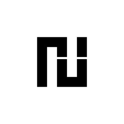 Letter nu square line geometric symbol simple logo