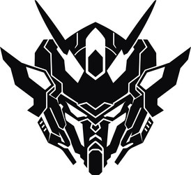 Mecha icon in a circle black over white Royalty Free Vector