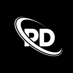 Pd logo p d design white letter pdp Royalty Free Vector