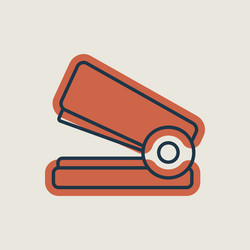 Stapler outline flat icon workspace sign graph Vector Image
