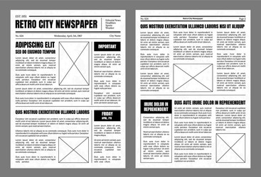 Old newspaper retro design Royalty Free Vector Image