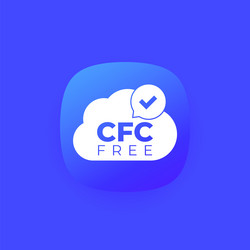 Cfc free - strikethrough freon aerosol component Vector Image
