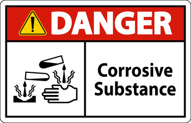 Danger sign corrosive substance on white Vector Image