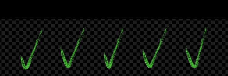Black check mark set tick grunge brush icon ok Vector Image
