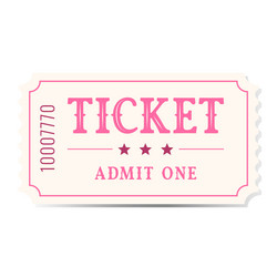 Isolated pink ticket Royalty Free Vector Image