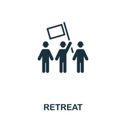 Retreat icon line simple war Royalty Free Vector Image