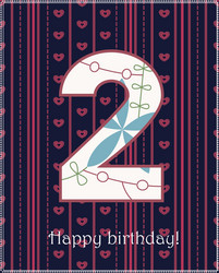 Happy birthday two card Royalty Free Vector Image