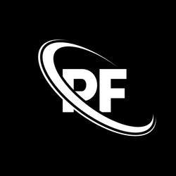 Pf logo p f design white letter pfp Royalty Free Vector