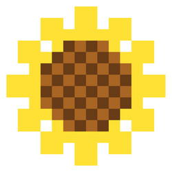 8 bit pixel of nature set sun cloud flower Vector Image