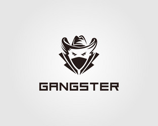 Mafia with gangster abstract man logo design Vector Image