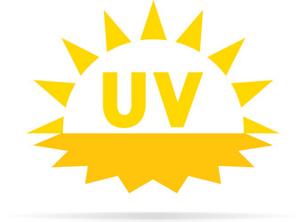Uv radiation icon ultraviolet with sun logo Vector Image