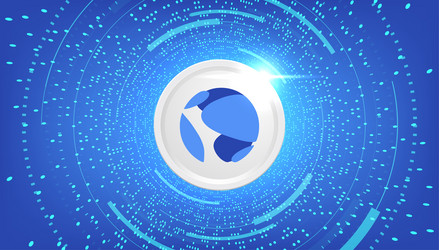 Terra luna banner coin cryptocurrency Royalty Free Vector