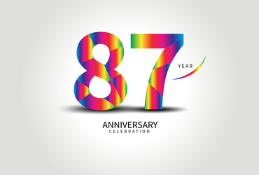 87 year anniversary celebration logo Royalty Free Vector