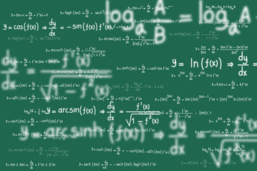 Mathematical exercises formulas and equations Vector Image