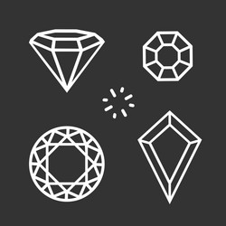 Set of green diamond Royalty Free Vector Image