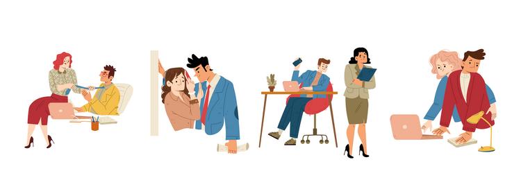Harassment isometric infographic Royalty Free Vector Image