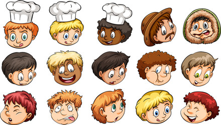 Children faces Royalty Free Vector Image - VectorStock
