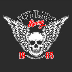 Riders club vintage biker emblem with winged Vector Image