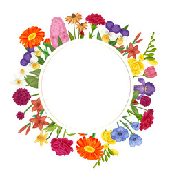 Flowers and leaves circle design Royalty Free Vector Image