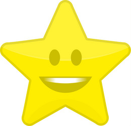 Star shaped character with sunglasses and smile Vector Image