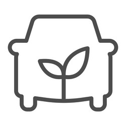 Car and sprout thin line icon electric Royalty Free Vector