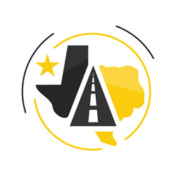 Combination road icon and texas map logo Vector Image