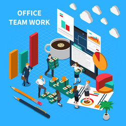 Isometric teamwork concept Royalty Free Vector Image