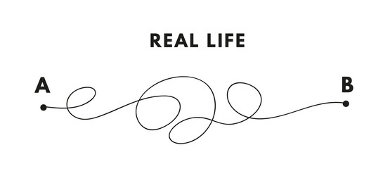 Path concept plans in real life point b Royalty Free Vector