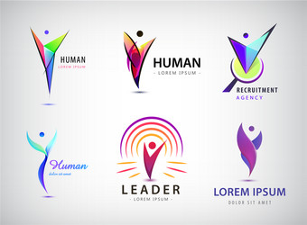 Abstract man logo human sign Royalty Free Vector Image