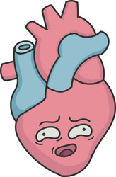 A broken heart face expression changes to dark Vector Image