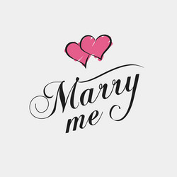 Will you marry me lettering calligraphy Royalty Free Vector