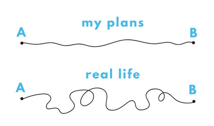 Path concept plans in real life point b Royalty Free Vector