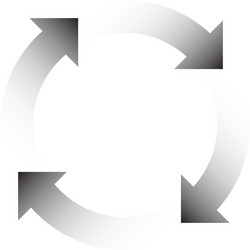 4 arrows in circle Royalty Free Vector Image - VectorStock
