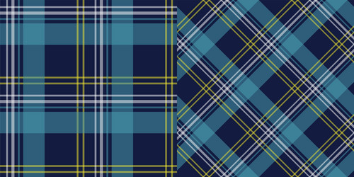Yellow and blue tartan plaid pattern Royalty Free Vector