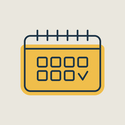 Calendar outline grayscale icon workspace sign Vector Image