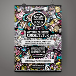 Cartoon colorful hand drawn doodles baby poster Vector Image