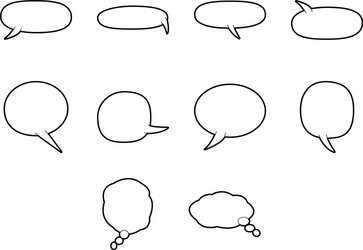 Word bubble icon set Royalty Free Vector Image