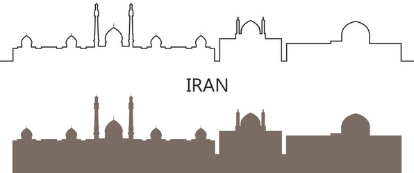 Iran famous architecture icons Royalty Free Vector Image