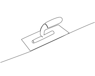 Professional rectangular steel trowel one line art