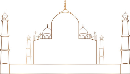 Taj mahal silhouette Royalty Free Vector Image