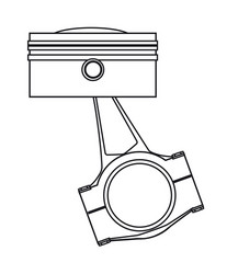 Engine piston black line drawing Royalty Free Vector Image