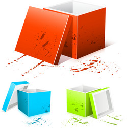 Open green box on white Royalty Free Vector Image
