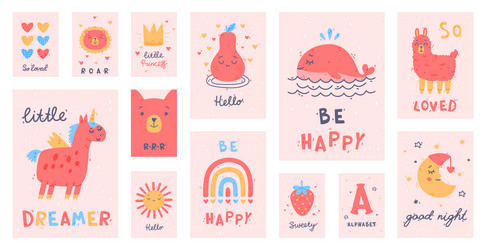 Cute kids poster and nursery print design Vector Image