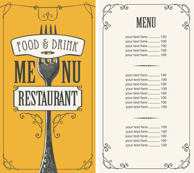 Menu for cafe with price list and curlicues frame Vector Image