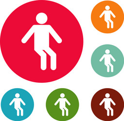 Stick figure stickman icons circle set Royalty Free Vector