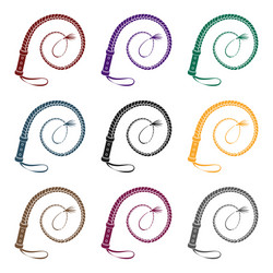 Whip icon in outline style isolated on white Vector Image