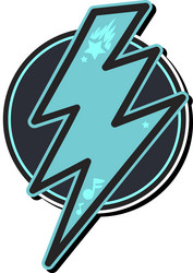 Electric lightning discharge emblem logotype Vector Image