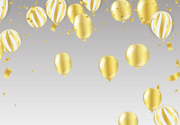 Gold balloons and celebration background template Vector Image