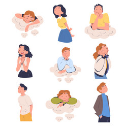 People characters dreaming imagining and Vector Image