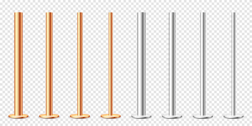 Realistic metal poles collection isolated Vector Image